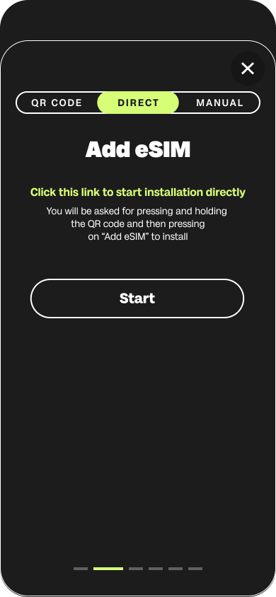Direct eSIM installation on iOS – English